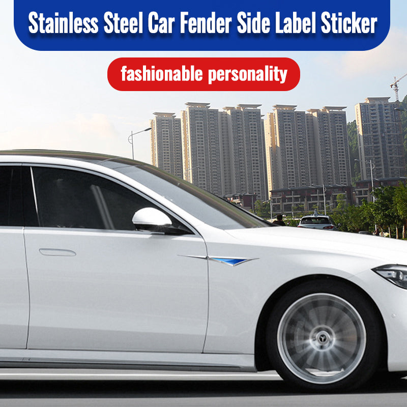 Stainless Steel Car Fender Side Label Sticker（1 pair） – Carkur