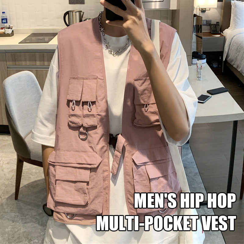Men'S Hip Hop Multi-Pocket Vest – Carkur
