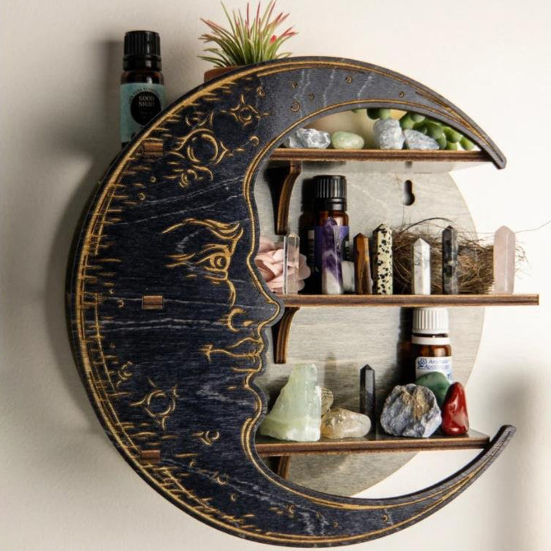 Essential Oil Shelf, Medium Moon Shelf, Crystal Shelf, Altar shelf – Carkur